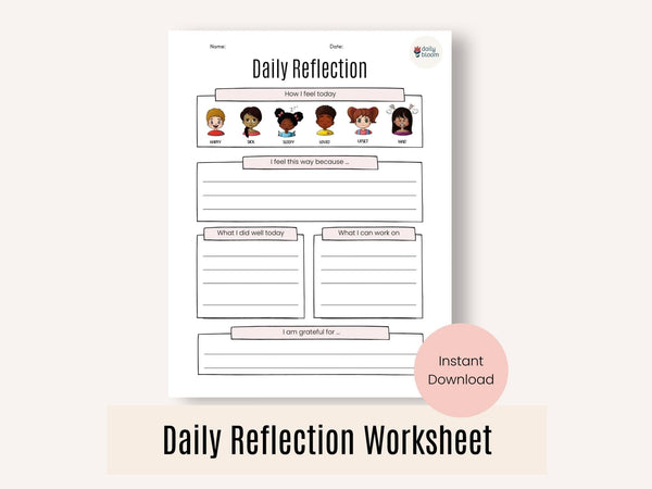 Daily Reflection Worksheet for Kids – Daily Bloom