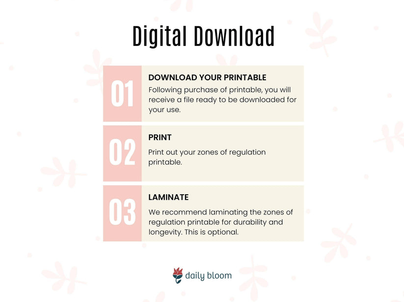 Zones Of Regulation For Kids (US Letter) – Daily Bloom